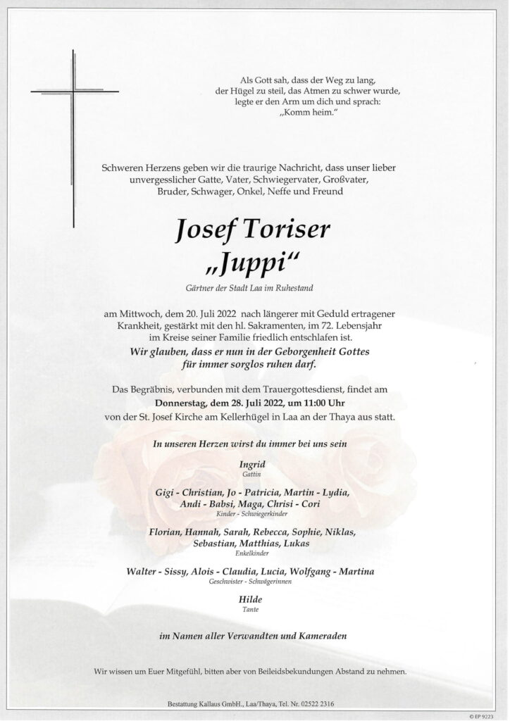 Josef Toriser | Bestattung Kallaus