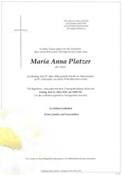 Maria Anna Platzer | Bestattung Kallaus