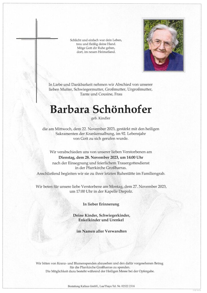 Barbara Schönhofer | Bestattung Kallaus