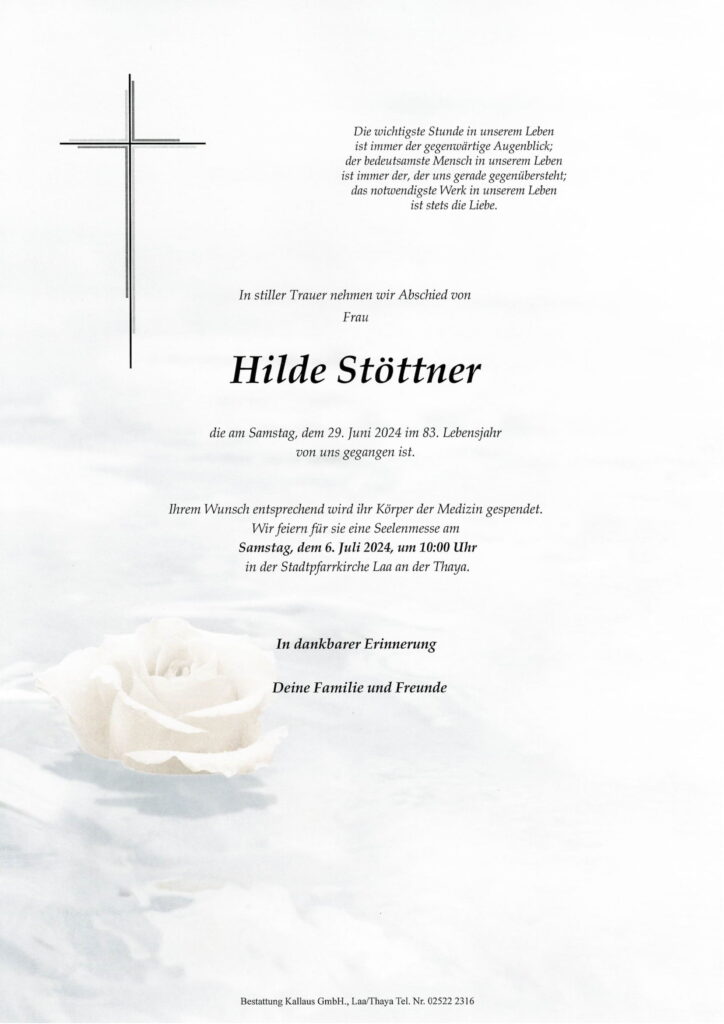 Sterbefälle 2024 | Bestattung Kallaus